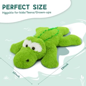 Tezituor Alligator Stuffed Animal Plush Toy 28 inch, Crocodile Stuffed Animal Soft Alligator Hugging Pillow