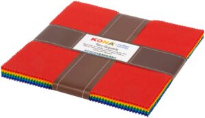 kona cotton solids bright rainbow ten square 42 10-inch squares layer cake robert kaufman ten-655-42