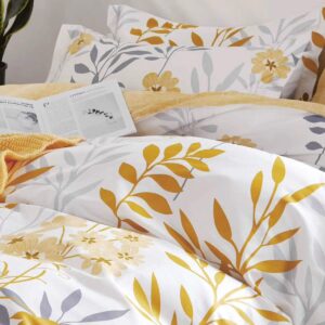 SLEEPBELLA Duvet Cover Set 600 Thread Count Cotton Bedding Set (Twin, Yellow)