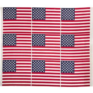 amornphan 45x40 inch american usa flag patriotic stars and stripes printed cotton fabric for patchwork needlework diy handmade sewing crafting home decoration (9 small flag size 13"x14")