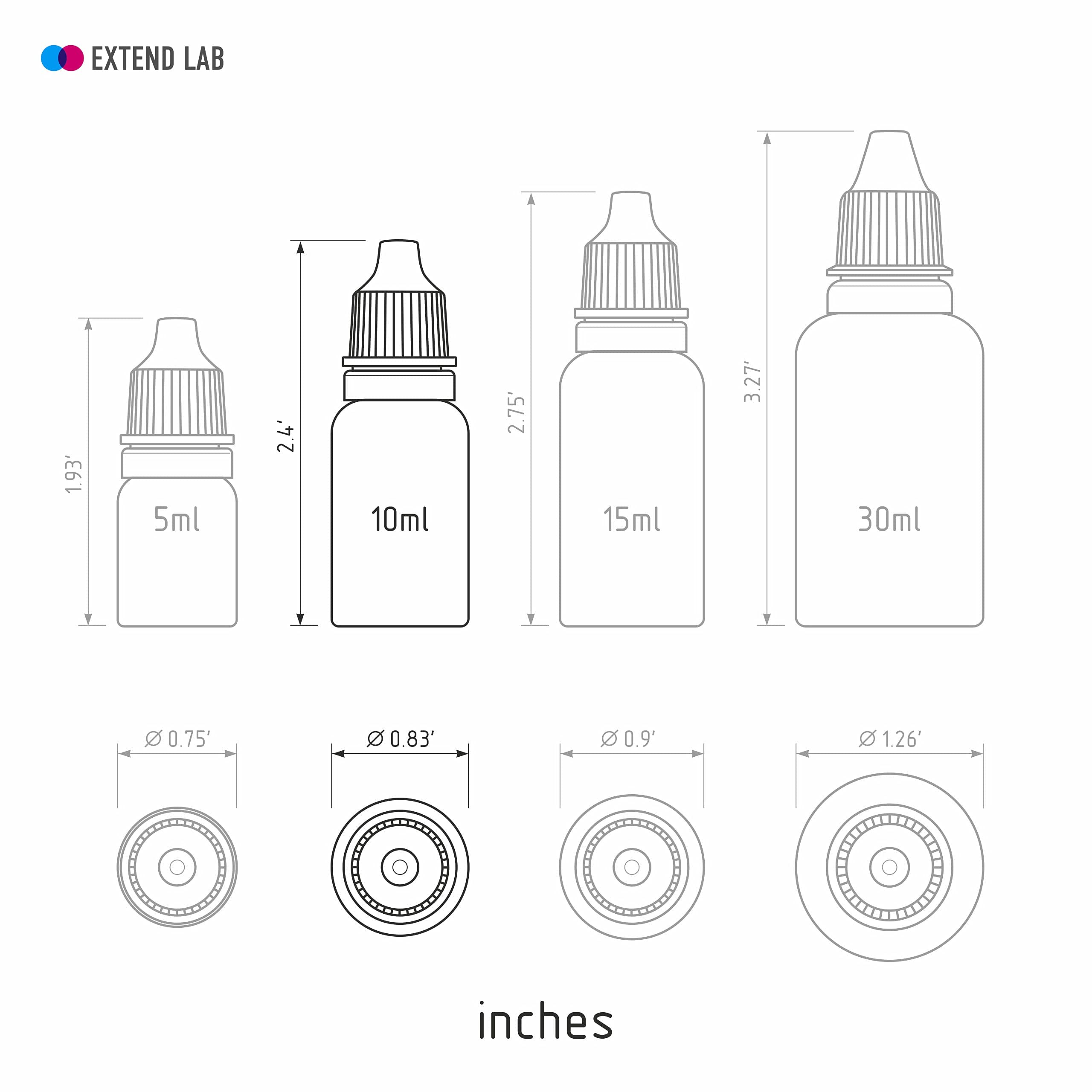 EXTEND LAB 5 PCS 10ml Plastic Dropper Bottle - Squeezable Eye Dropper Bottles - Refillable Mini Dropper Bottles with Srew Cap - Ideal for Essence, Oil