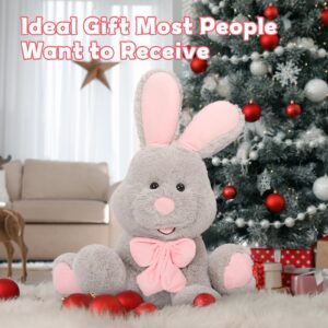 Lanmore Giant Bunny Stuffed Animal Easter Rabbit Toy Plush, Soft Animal Pillow for Boy Girl Girlfriend, for Easter Christmas Valentine's Day, Gray, 31.5 inches