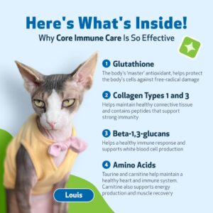 Pet Wellbeing Core Immune Care for Dogs & Cats - Daily Antioxidant Support for Pets of All Ages - Vet-Formulated - 3.7 oz (105 g) Powder