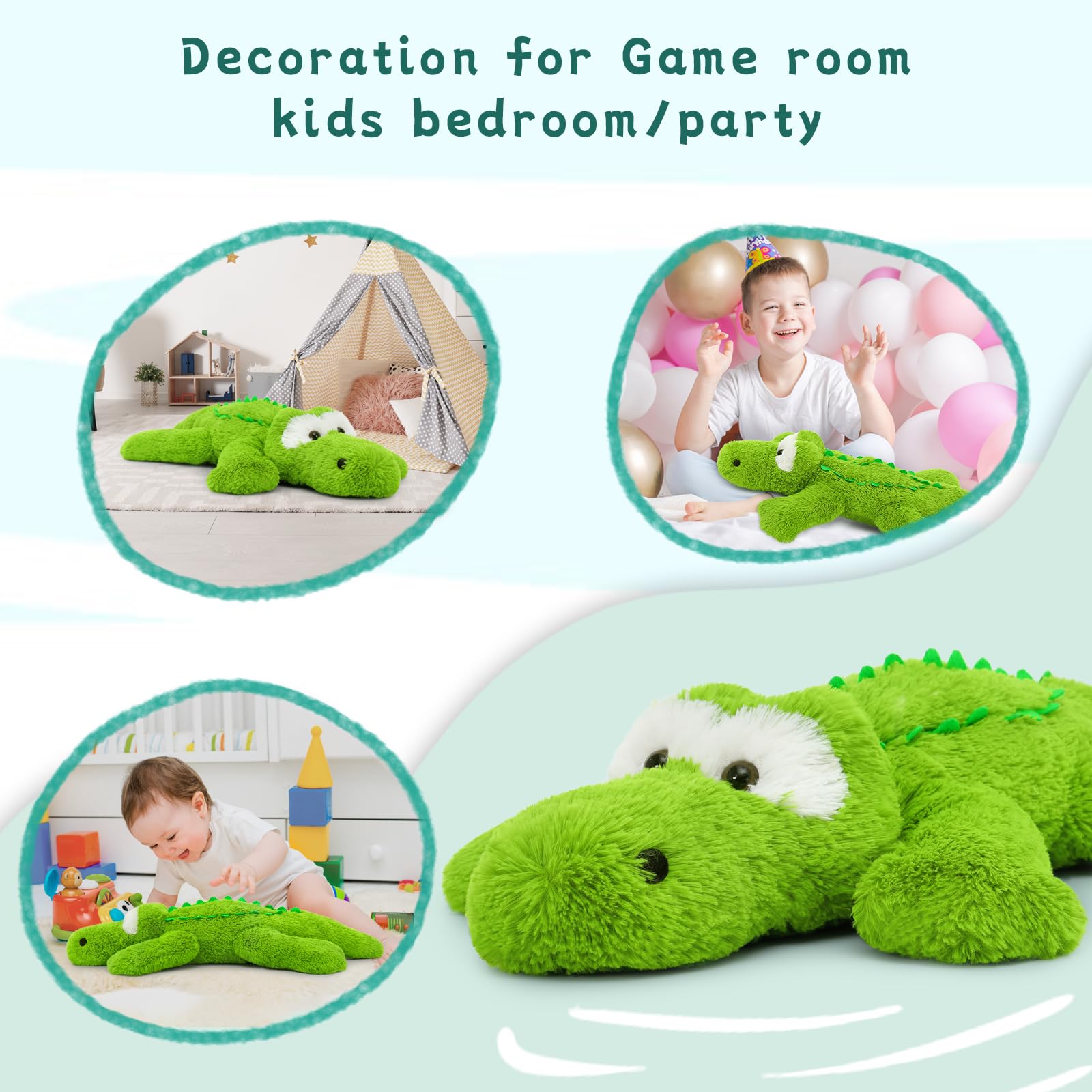 Tezituor Alligator Stuffed Animal Plush Toy 28 inch, Crocodile Stuffed Animal Soft Alligator Hugging Pillow