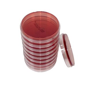 MacConkey Agar (MAC), (10-Pack), Pre-Poured, 15x100mm Petri Plates. Industry Use: Food Safety. for Dectection of E. Coli, Shigella, Salmonella.