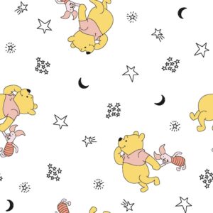 springs creative disney winnie the pooh & piglet stars white premium quality 100% cotton fabric by 1/2 of a yard.