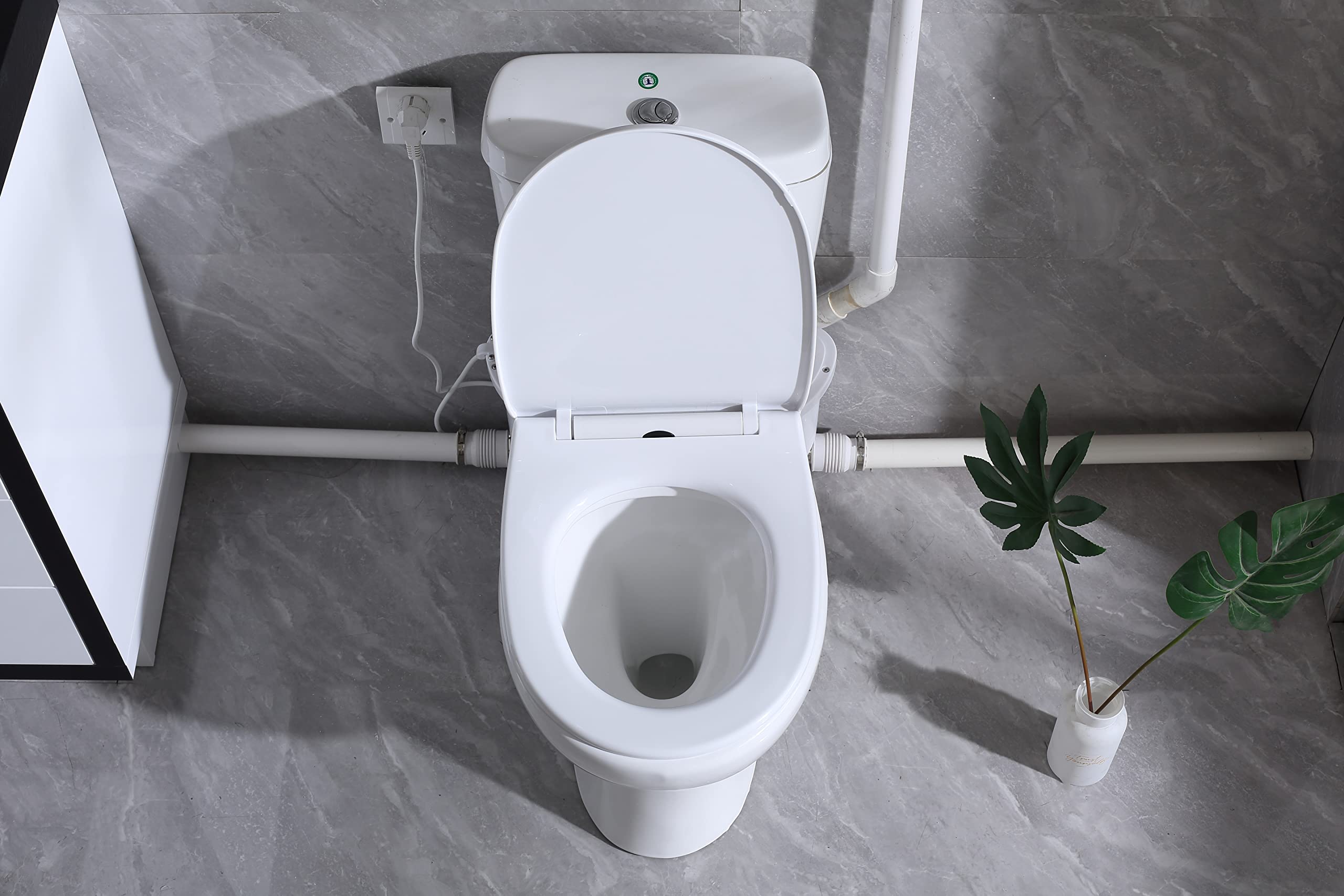 500W Macerating Toilet,Upflush Toilet for Basement Toilet System, Upflush Toilet With Powerful & Quiet Macerator Pump with 4 Water Inltes for Kitchen Sink, Bathroom, Laundry