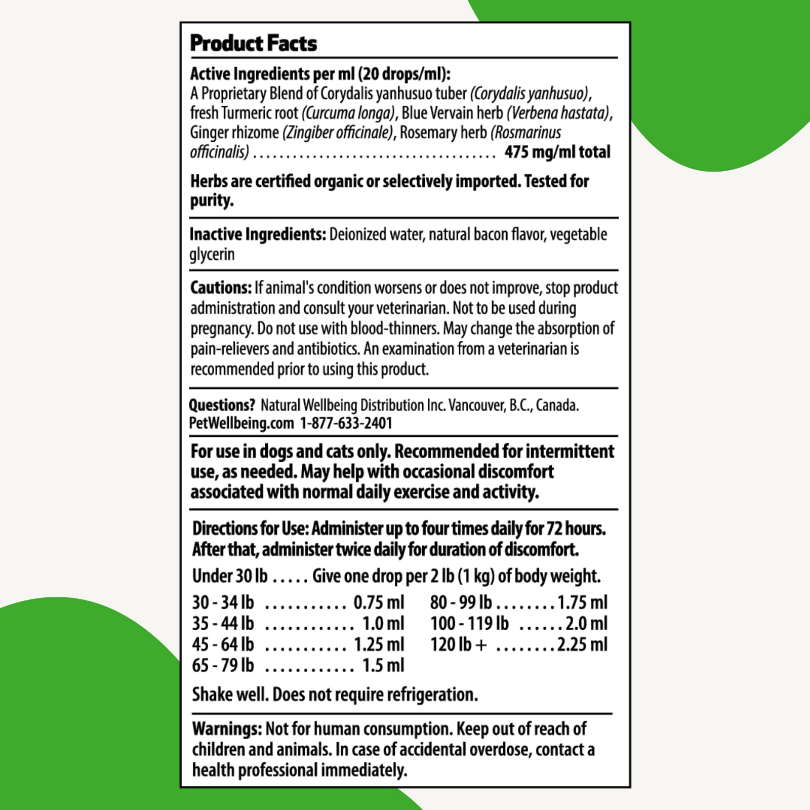 Pet Wellbeing Comfort Gold for Dogs - Supports Canine Physical Comfort, Healthy Circulation, Corydalis, Turmeric - Veterinarian-Formulated Herbal Supplement 4 oz (118 ml)