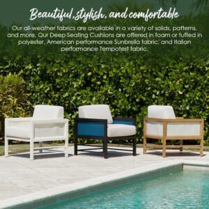 RSH DECOR: Deep Seating Foam Cushion Set | 24” x 27” Seat | All-Weather Spun Fabric | Water and Fade-Resistant | Outdoor Chair Cushion Set for Patio Furniture | Colsen Berry