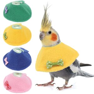 4 pcs bird cone collar pet anti-bite elizabethan collar parrot recovery cone protective recovery cones for budgerigar cockatiel lovebirds cockatoo parrots (m)