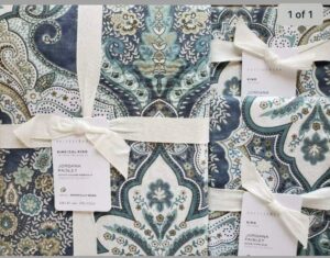 pottery barn jordana duvet cover king/california king & two king shams~*blue*~