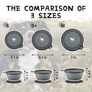 Collapsible Dog Bowls for Travel, 2-Pack Dog Portable Water Bowl for Dogs Cats Pet Foldable Feeding Watering Dish for Traveling Camping Walking with 2 Carabiners, BPA Free