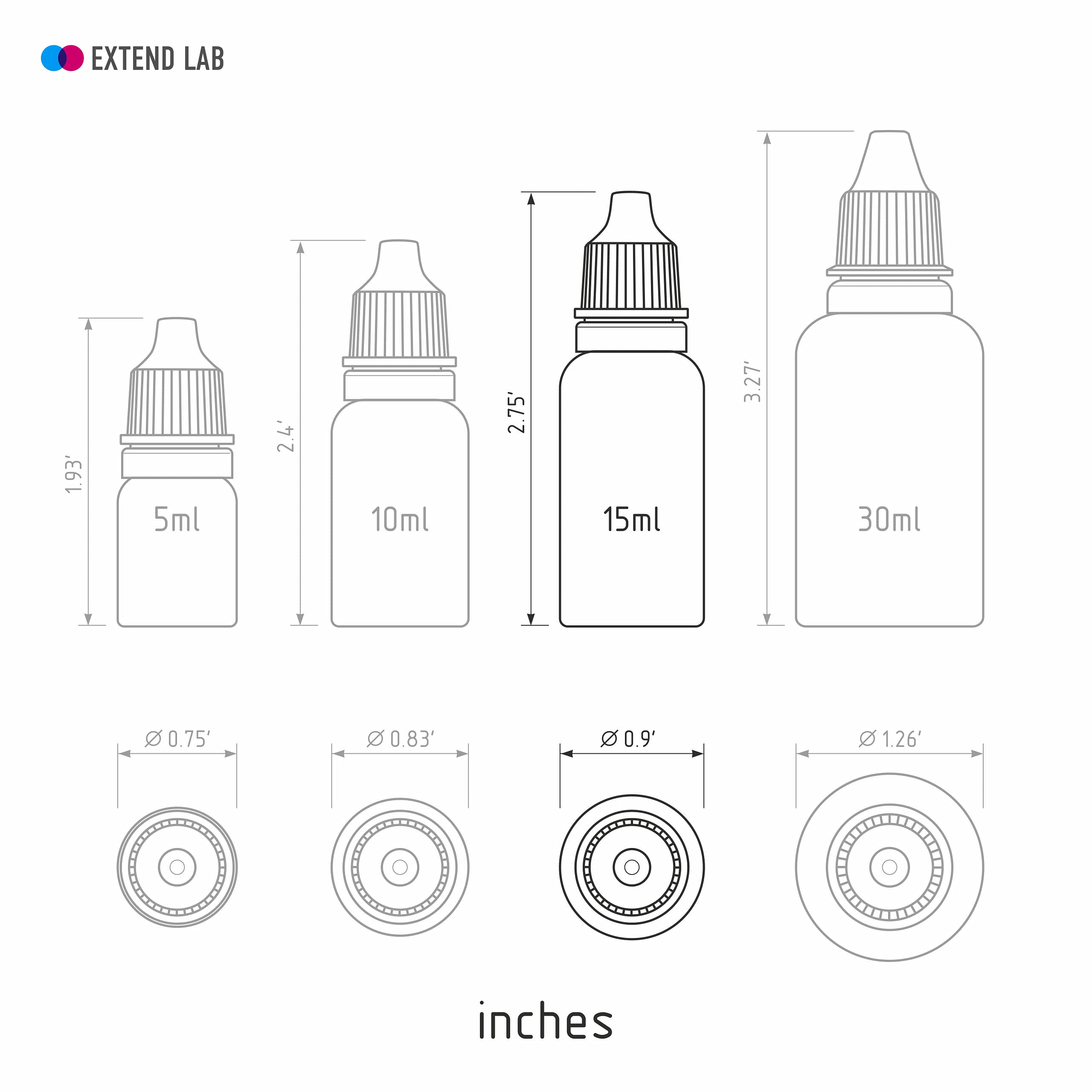 EXTEND LAB 10 PCS 15ml Plastic Dropper Bottle - Squeezable Eye Dropper Bottles - Refillable Mini Dropper Bottles with Srew Cap - Ideal for Essence, Oil