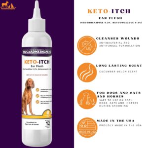 PICCARDMEDS4PETS Keto-Itch Plus Ear Flush 0.2% Chlhxdn + Keto 1% 12oz