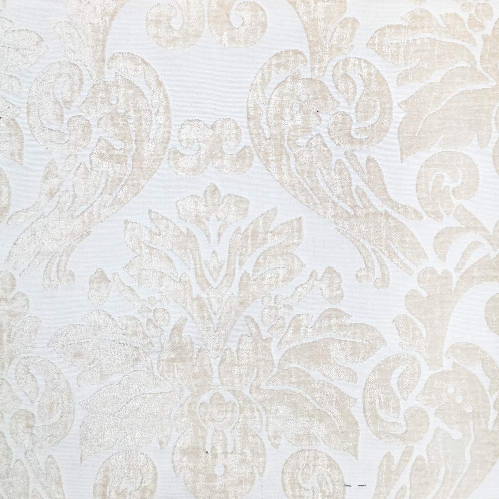 7 Colors/Velvet Tone on Tone Damask Black Fabric / /Drapery, Upholstery, Pillow, Costume/Ivory, Gold, Gray, Brown, Black, Royal Blue/Fabric by The Yard (Ivory)