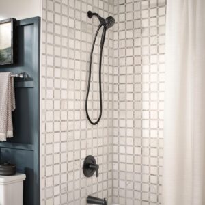 Moen Engage Magnetix Matte Black 3.5-Inch Six-Function Detachable Handheld Showerhead with Magnetic Docking System, 26100BL