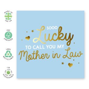 CENTRAL 23 Mothers Day Card from Son in Law - 'So Lucky To Call You My Mother In Law' - Sweet Mother In Law Birthday Cards - Birthday Card from Daughter in Law - Comes with Fun Stickers