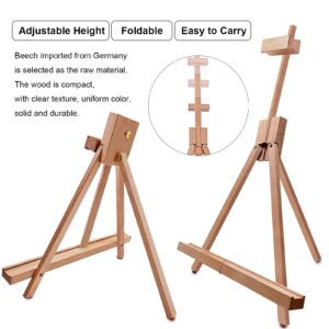 Miratuso Painting Easel, Folding Wooden Tabletop Easel Stand Holds Highest to 22" Canvas, Portable Desktop Easel Suitable for Artists, Beginners, Students