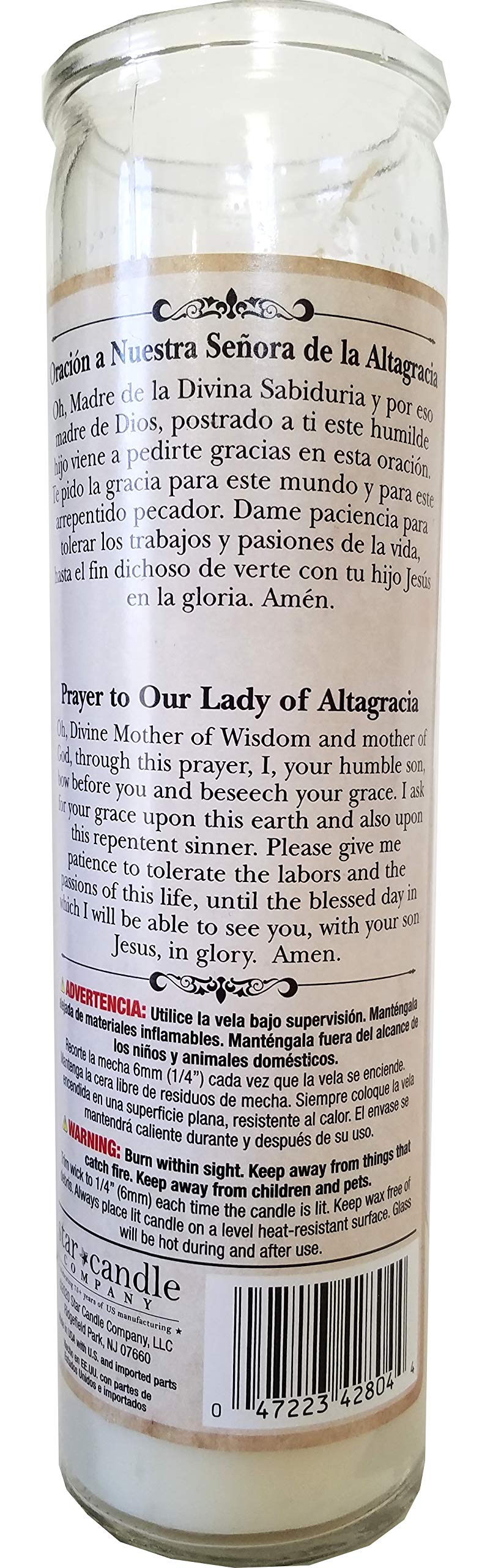 Our Lady of Altagracia (Nuestra Senora de a Altagracia) Devotional Candle