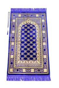 luxury velvet muslim prayer rug with prayer beads | janamaz | sajadah | soft islamic prayer rug | islamic gifts | prayer carpet mat, velvet fabric, purple