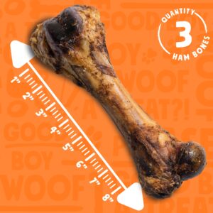 Jolly Barks Ham Femur Bone for Dogs | Savory Dog Chew Bones | Single Ingredient, Healthy Dog Bones for Dogs (3 Pack)