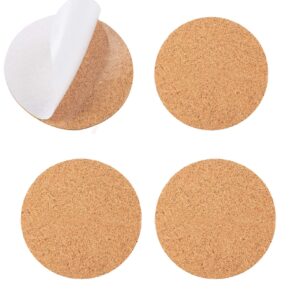 yyaaloa 24pcs self-adhesive mini backing cork coasters tiles sheets round 4" for diy coasters and diy crafts cork board, cork tiles, cork mat (round 24pcs)