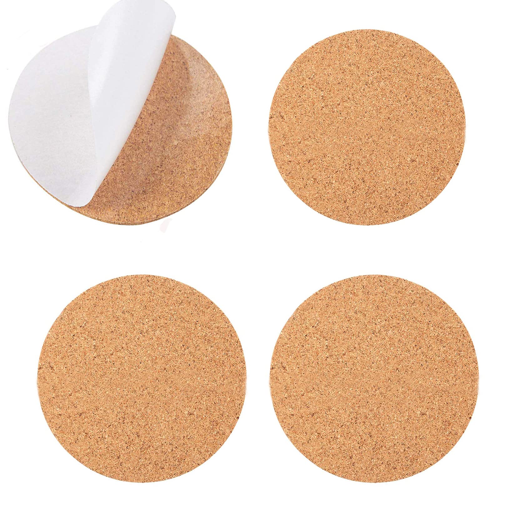 YYaaloa 24Pcs Self-Adhesive Mini Backing Cork Coasters Tiles Sheets Round 4" for DIY Coasters and DIY Crafts Cork Board, Cork Tiles, Cork Mat (Round 24pcs)