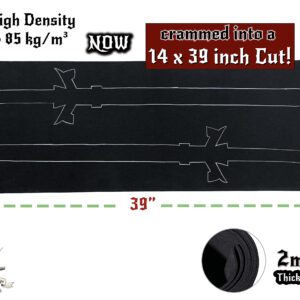 EVA Foam Cosplay - 2mm (1mm to 10mm) - Black or White - 14" x 39" Sheet - Ultra High Density Craft Foam 85 kg/m3 - by The Foamory