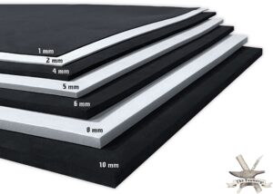 eva foam cosplay - 2mm (1mm to 10mm) - black or white - 14" x 39" sheet - ultra high density craft foam 85 kg/m3 - by the foamory