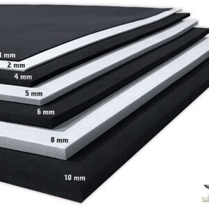 EVA Foam Cosplay - 2mm (1mm to 10mm) - Black or White - 14" x 39" Sheet - Ultra High Density Craft Foam 85 kg/m3 - by The Foamory