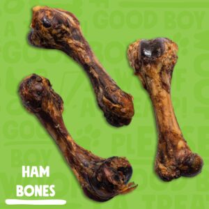 Jolly Barks Ham Femur Bone for Dogs | Savory Dog Chew Bones | Single Ingredient, Healthy Dog Bones for Dogs (3 Pack)