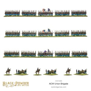 Warlord Black Powder Epic Battles American Civil War Union Brigade Tabletop Miniatures - Plastic Paintable Miniature 1700-1900 Soldiers Set, Unpainted Table Top 28mm Military Minifigures for Adults