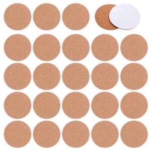 YYaaloa 24Pcs Self-Adhesive Mini Backing Cork Coasters Tiles Sheets Round 4" for DIY Coasters and DIY Crafts Cork Board, Cork Tiles, Cork Mat (Round 24pcs)