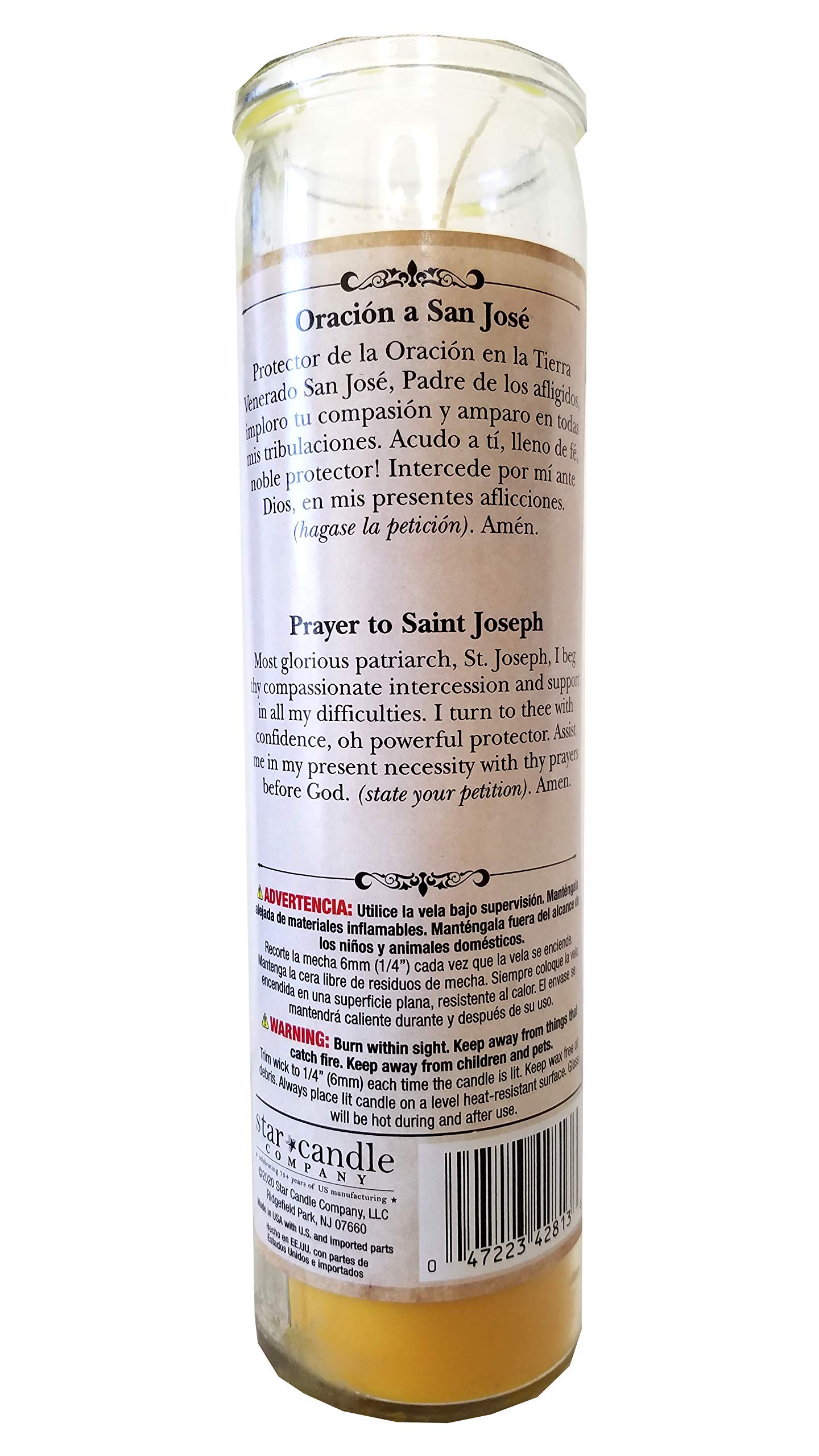 Staci19 Saint Joseph (San Jose) Yellow Devotional Candle