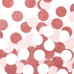 rose-gold pink-white party decorations confetti - 300pcs mothers day wedding baby bridal shower girl birthday party glitter paper decor table decoration bachelorette engagement decor lasting surprise