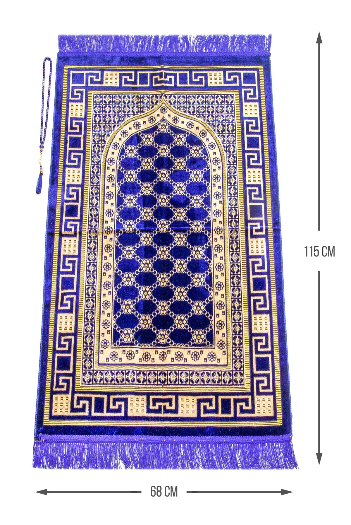 Luxury Velvet Muslim Prayer Rug with Prayer Beads | Janamaz | Sajadah | Soft Islamic Prayer Rug | Islamic Gifts | Prayer Carpet Mat, Velvet Fabric, Purple