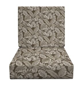 rsh decor: deep seating foam cushion set | 24” x 24” seat | all-weather spun fabric | water and fade-resistant | outdoor chair cushion set for patio furniture | casco pewter