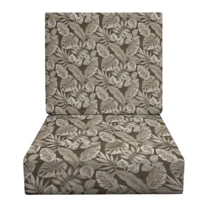 RSH DECOR: Deep Seating Foam Cushion Set | 24” x 24” Seat | All-Weather Spun Fabric | Water and Fade-Resistant | Outdoor Chair Cushion Set for Patio Furniture | Casco Pewter