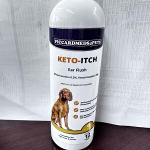 PICCARDMEDS4PETS Keto-Itch Plus Ear Flush 0.2% Chlhxdn + Keto 1% 12oz