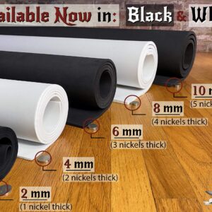 EVA Foam Cosplay - 2mm (1mm to 10mm) - Black or White - 14" x 39" Sheet - Ultra High Density Craft Foam 85 kg/m3 - by The Foamory