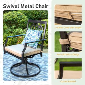 Sophia & William Outdoor Metal Swivel Chairs Set of 2 Patio Dining Rocker Chair with Cushion Furniture Set for Garden Backyard Bistro, 300 lbs