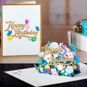 Happy Birthday Pop Up Card by DEVINE Popup Cards | 3D Birthday Card for Mom Dad | Pop Up Greeting Cards | Pop Up Birthday Cards for Women | 3D Cards Love