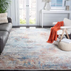 safavieh persian collection area rug - 9' x 12', blue & beige, modern abstract design, non-shedding & easy care, ideal for high traffic areas in living room, bedroom (vtp420b)