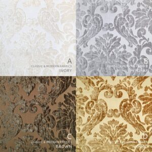 7 Colors/Velvet Tone on Tone Damask Black Fabric / /Drapery, Upholstery, Pillow, Costume/Ivory, Gold, Gray, Brown, Black, Royal Blue/Fabric by The Yard (Ivory)