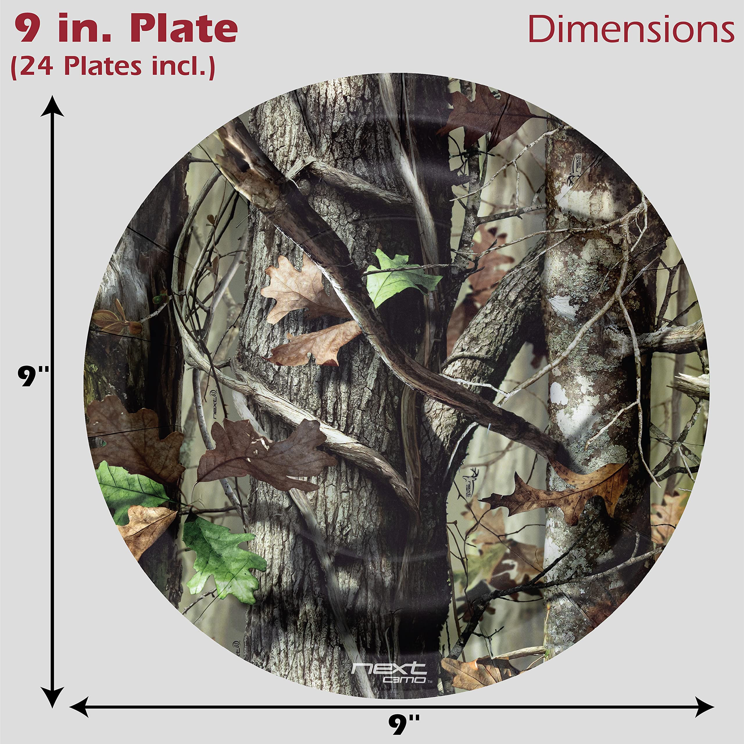 Hunting Camo Party Plates (24 pack)! 24 Lg., 9 in. Dinner Plates. Authentic Next Camo pattern. Great for Hunter Themed Party, Camouflage Motif, Birthdays, Graduations & Family Picnics. by Havercamp