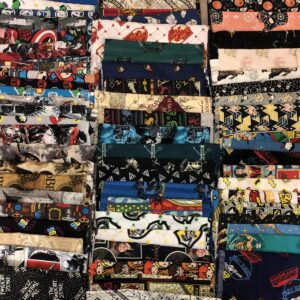 bundle lot of 1 pound movie franchises & tv series & more other remnants 100% cotton quilting fabric