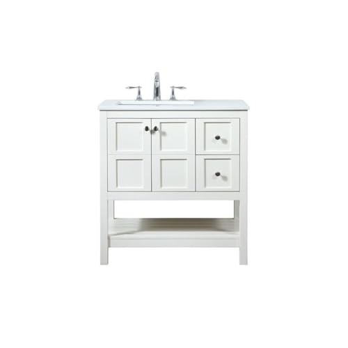 Elegant Kitchen and Bath 32 inch Single Bathroom Vanity Cabinet - White