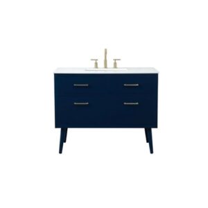 Elegant Kitchen and Bath 42 inch Bathroom Vanity Cabinet - Blue