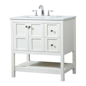 elegant kitchen and bath 32 inch single bathroom vanity cabinet - white