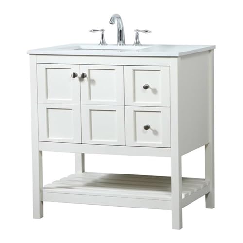 Elegant Kitchen and Bath 32 inch Single Bathroom Vanity Cabinet - White